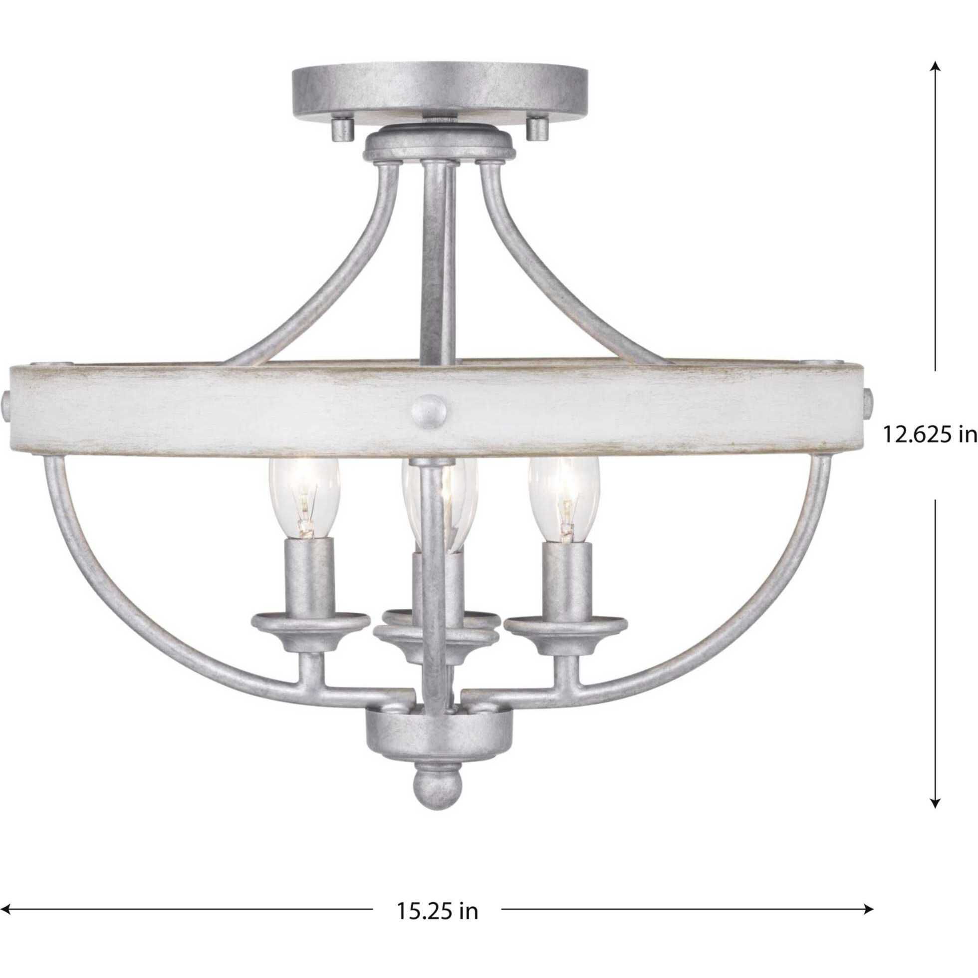 Progress P350117-141 Gulliver 4 Light 15 inch Galvanized Semi-Flush ...