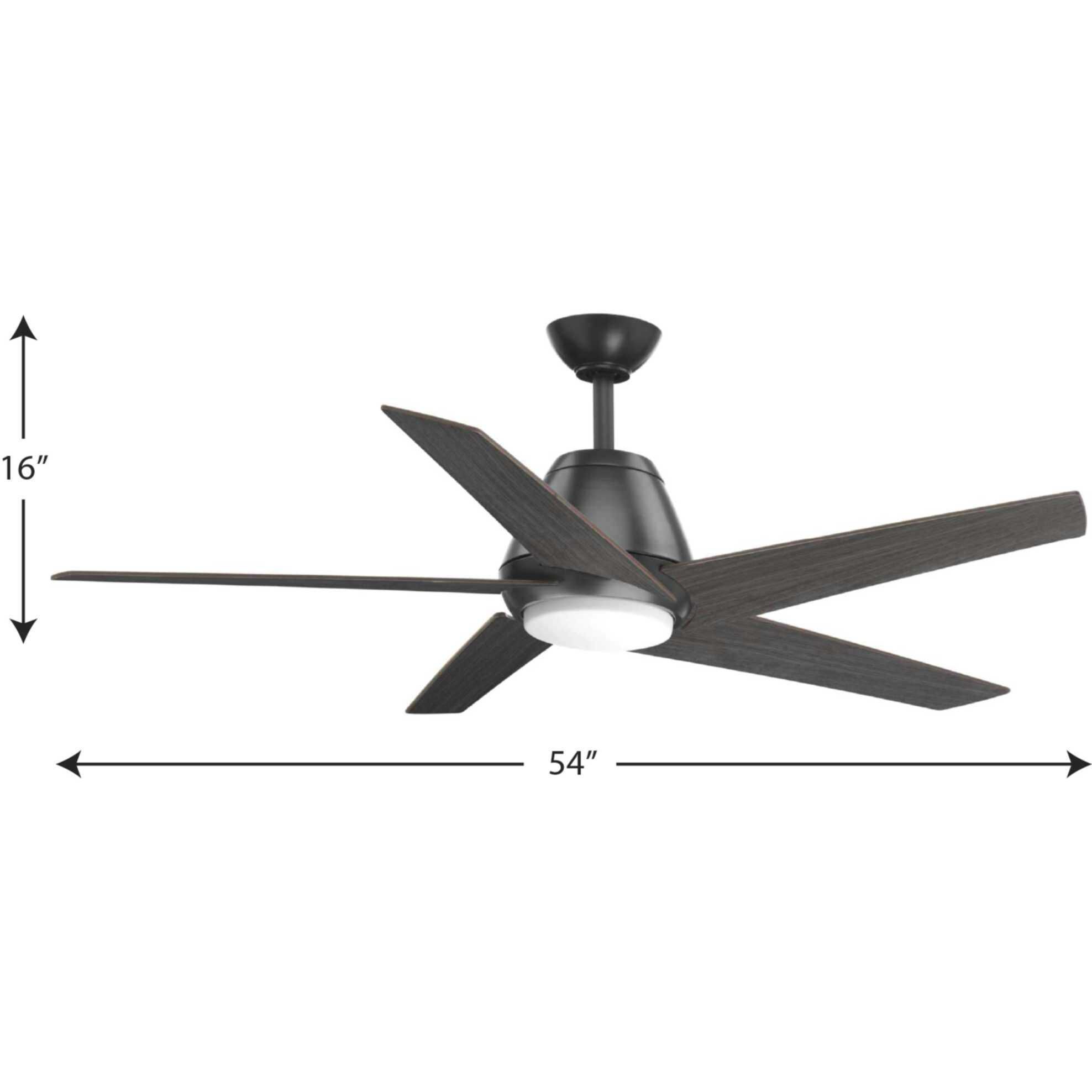 Progress P2582-14330K Gust 54 inch Graphite Ceiling Fan, Progress LED