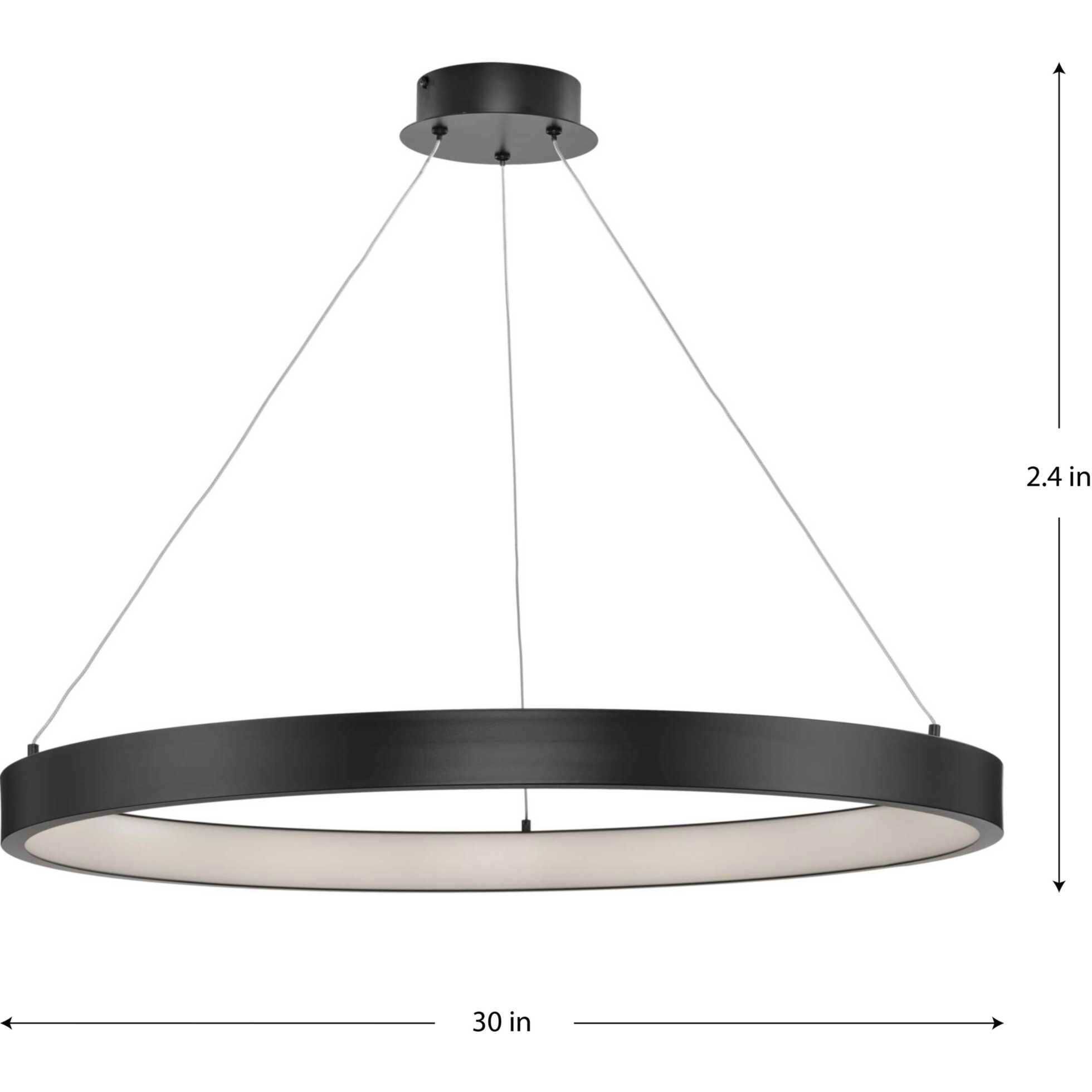 Progress P500370-31M-30 Inverse LED LED 30 inch Matte Black Pendant ...