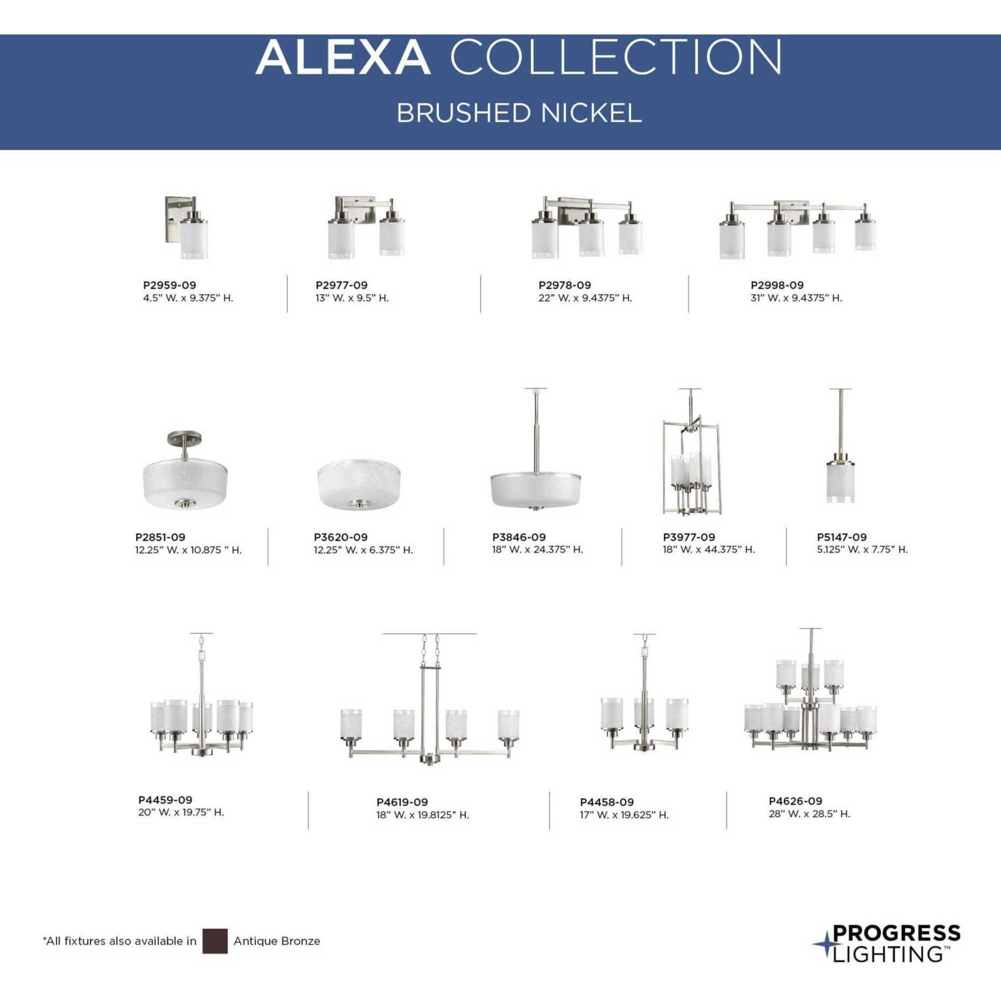 Progress P2977-09 Alexa 2 Light 13 inch Brushed Nickel Bath Vanity Wall ...