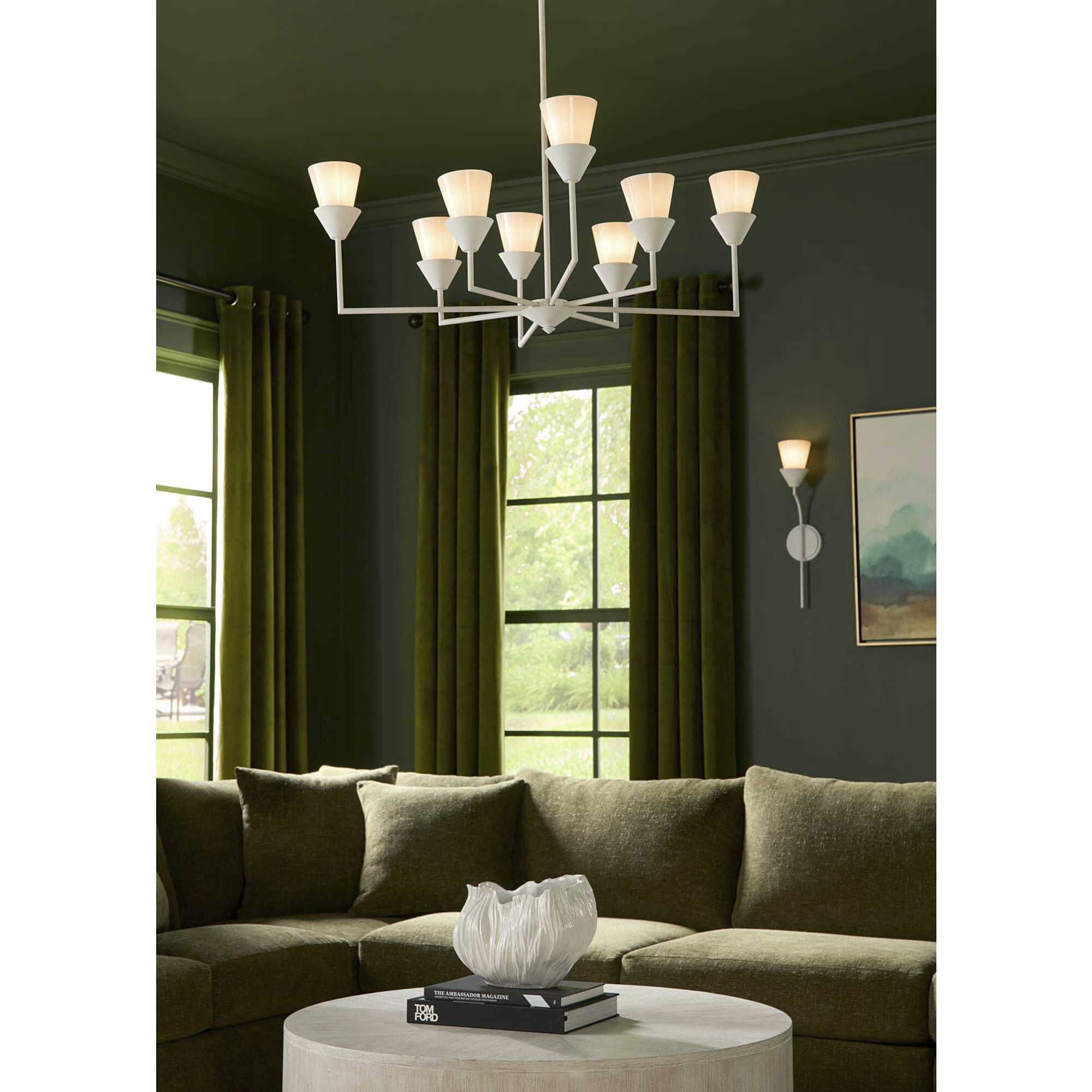 Progress P400373-197 Pinellas 8 Light 40 inch White Plaster Chandelier ...