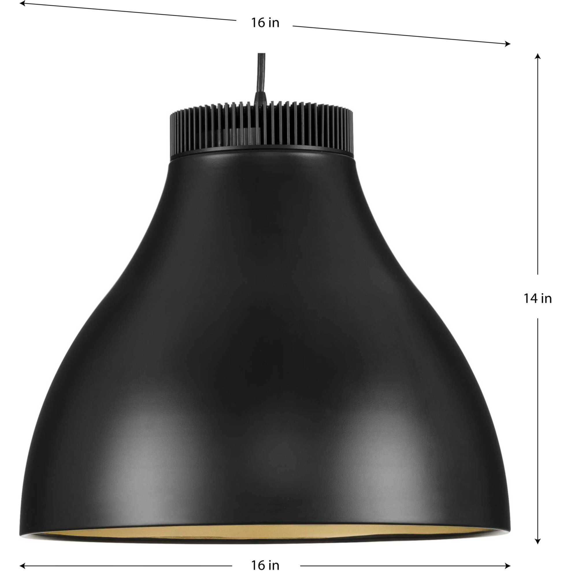 Progress P500373-31M-30 Radian LED LED 16 inch Matte Black Pendant ...