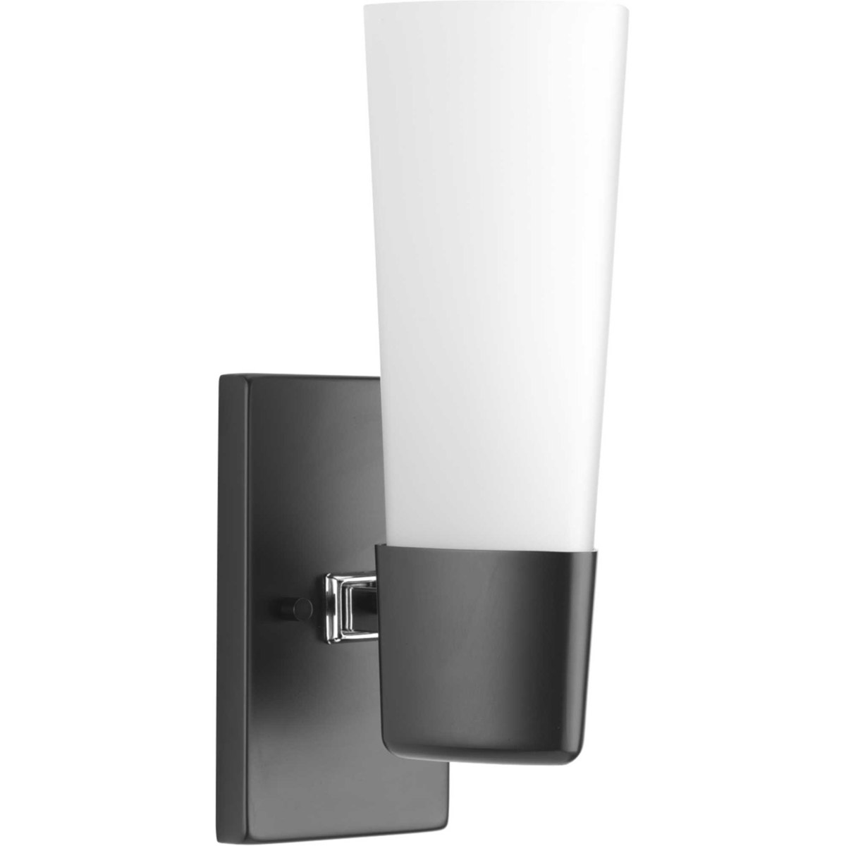 Progress P300061-031 Zura 1 Light 5 inch Matte Black Bath Vanity Wall Light, Design Series