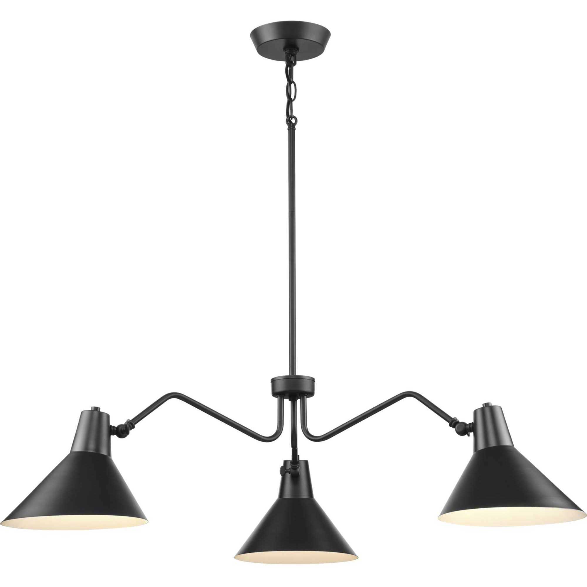 Progress P400309-31M Trimble 3 Light 44.12 inch Matte Black Chandelier ...