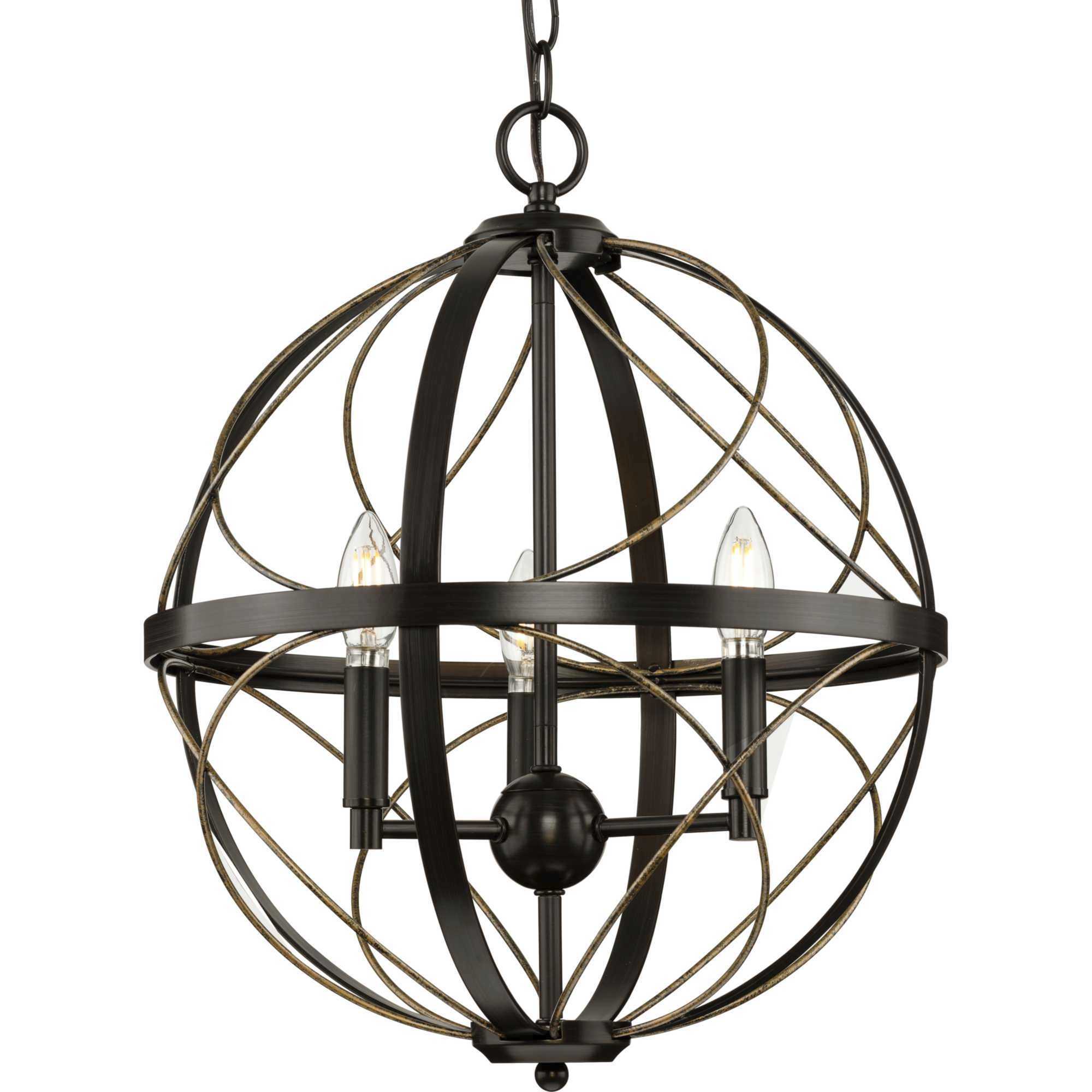 Progress P500068-020 Brandywine 3 Light Antique Bronze Pendant Ceiling ...