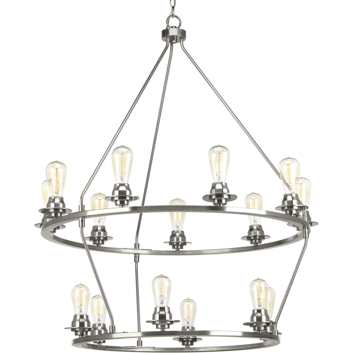 Progress P400017-009 Debut 15 Light 36 inch Brushed Nickel Chandelier ...