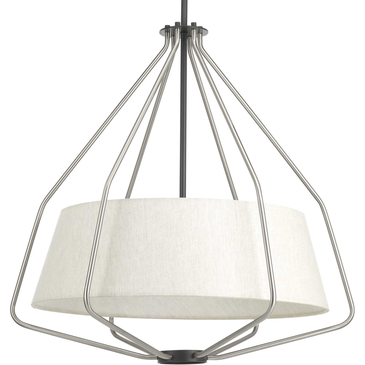 Progress P500117-009 Hangar 3 Light 24 inch Brushed Nickel Pendant ...
