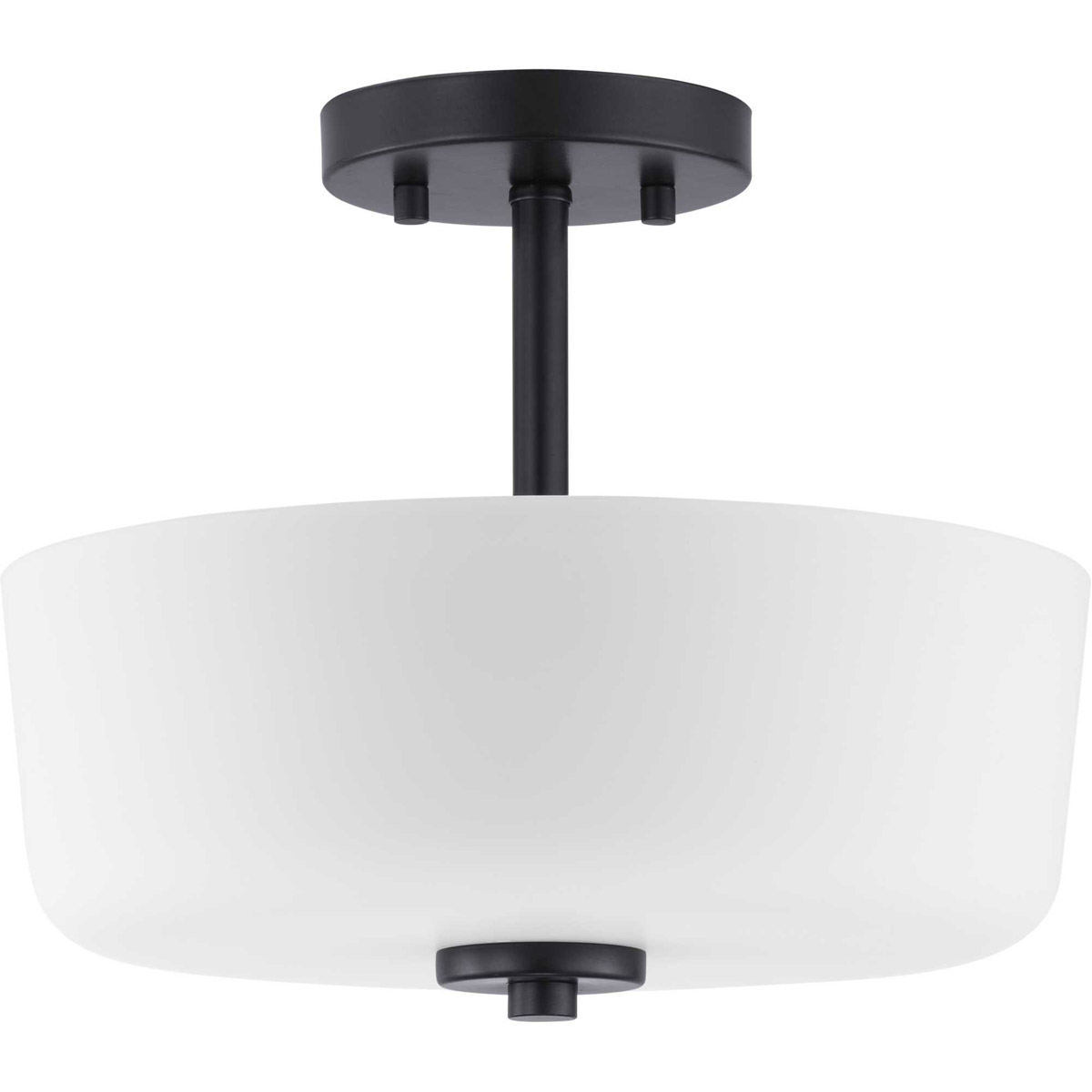 Progress P350137-031 Tobin 2 Light 12 inch Matte Black Semi-Flush Mount ...